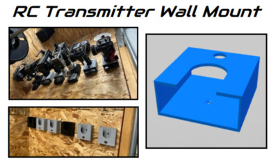 Universal RC Transmitter Wall Mount Hanger - TQI Spektrum DX3, DX3s ...