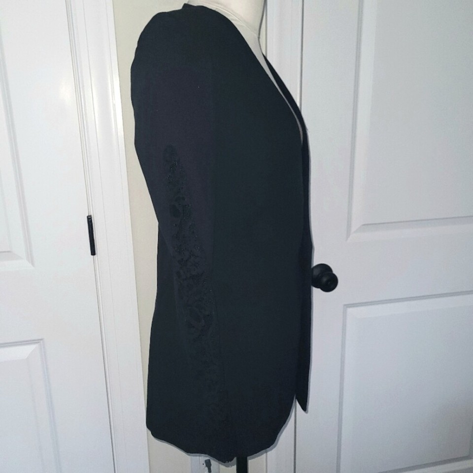 Nordstrom COOPER ST Black Stand Back Jacket Sz 4 Gift Feminine Lace ...