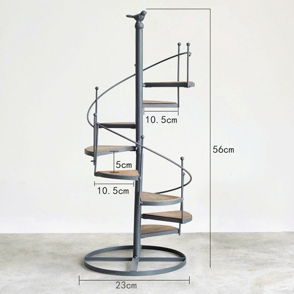 Desktop Bookcase Spiral Display Stand Staircase Rack Small Pots ...