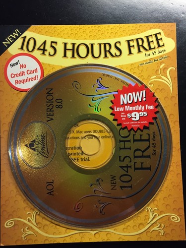 Collector's CD AOL America Online 1045 Hours Free Sealed 8.0 | eBay