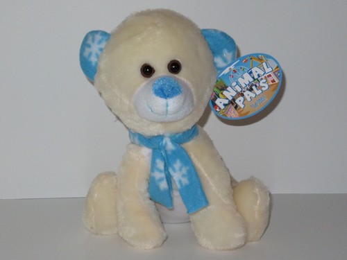Kellytoy Animal Pals Polar Bear Blue Snowflake Scarf Plush Stuffed ...
