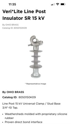Hubbell 80S0150K09 Veri* Lite line post insulator SR 15KV 500 Units ...