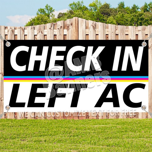 CHECK IN LEFT ARROW Custom Banner Outdoors Indoors Vinyl USA | eBay