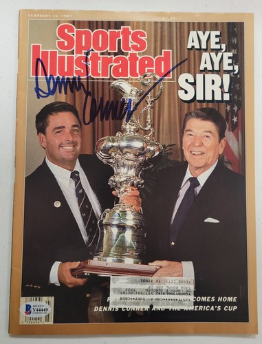 DENNIS CONNER SIGNED AMERICA'S CUP SAILING SPORTS ILLUSTRATED 2/16/87 ...
