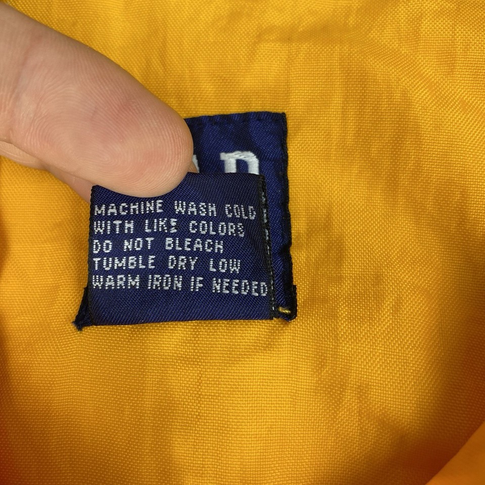 Vtg Gap Jacket Mens Size Small Yellow Rain Full Zip Snap Pockets Synch ...