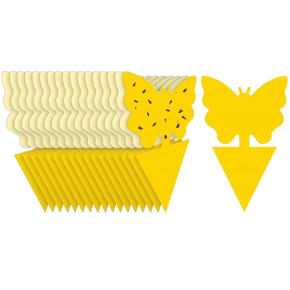 20Pcs Yellow Sticky Fly Trap Paper Fruit Flies Insect Aphids Glue ...