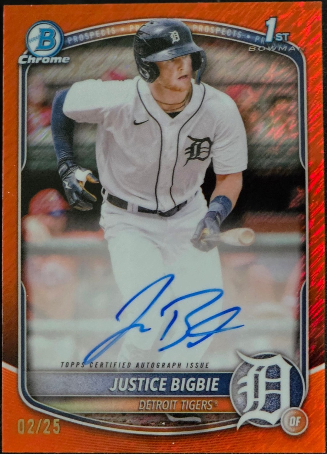 2025 Bowman Chrome - Prospect Autographs Justice Bigbie, Justice Bigbie ...