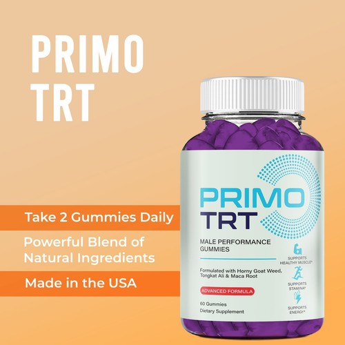 Primo TRT Gummies Maximum Strength Formula Chewable Vitamin 120 Gummies ...