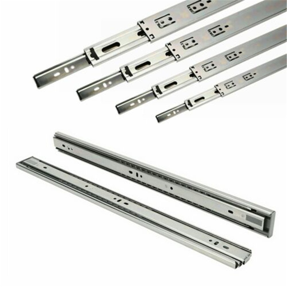 1Pair Metal Drawer Runners H45mm Grooved Ball Bearing Steel Slides 250 ...