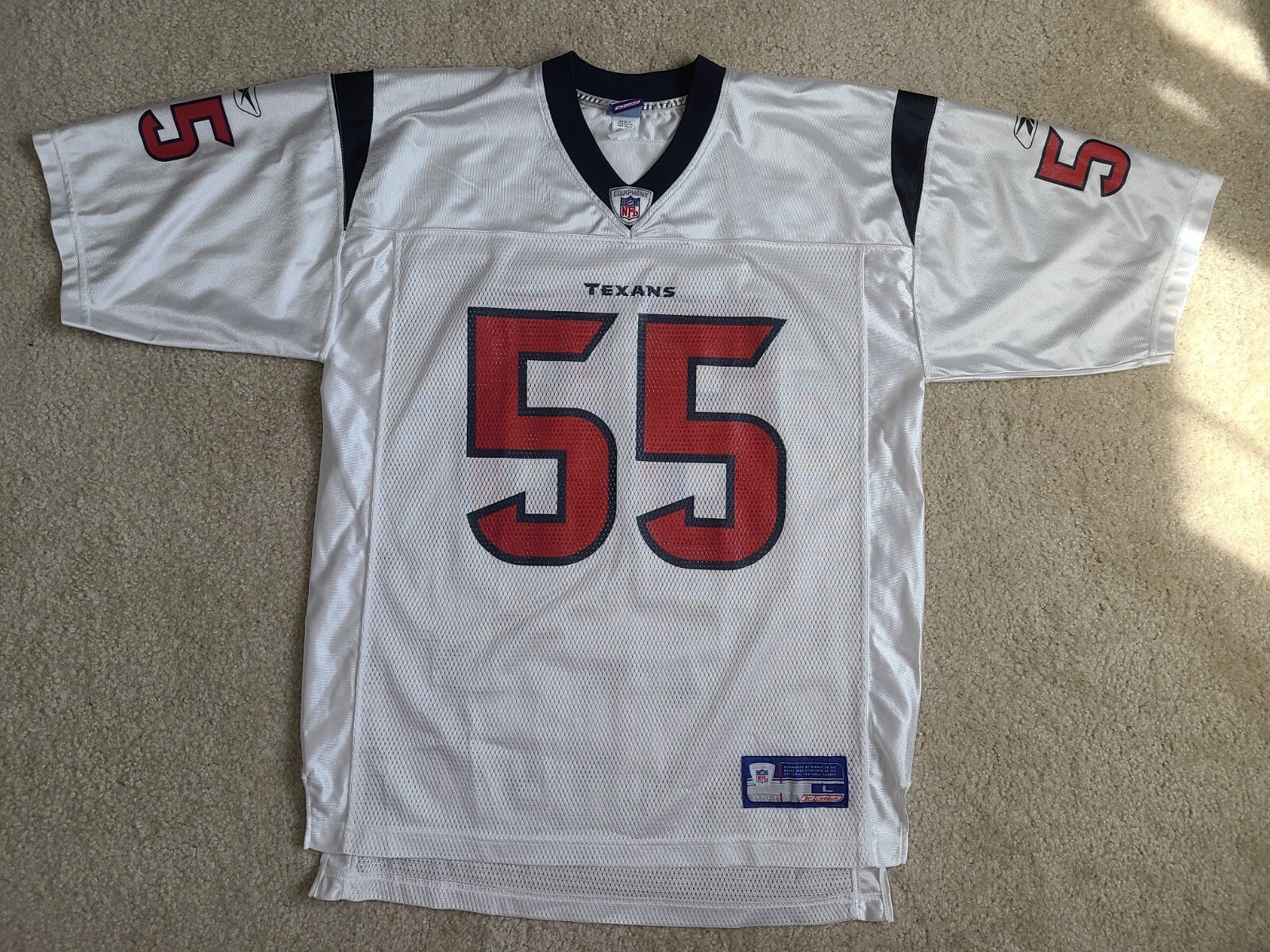 Houston Texans #55 Jamie Sharper Reebok NFL White Jersey Men's Large | eBay