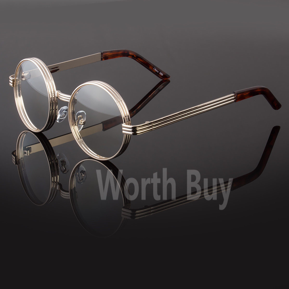 Men Women Clear Round Steampunk Retro Fashion Eye Glasses Hipster Frame ...
