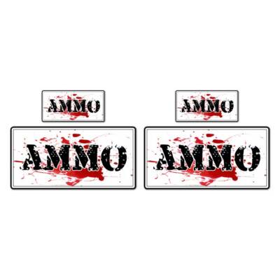 Ammo Box Set Blood Splatter, Vinyl Decal Sticker, 2@ 1"x2" & 2@ 2"x4 ...
