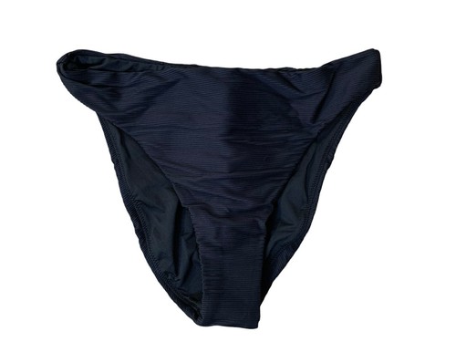 J. Crew Ribbed High Rise Cheeky Bikini Bottom Women’s Size Small Black ...
