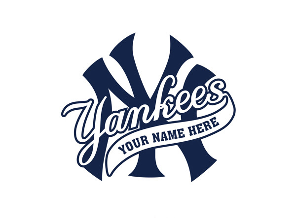 New York Yankees Logo Wall Decal w/ Your Name or Original Wording Home ...