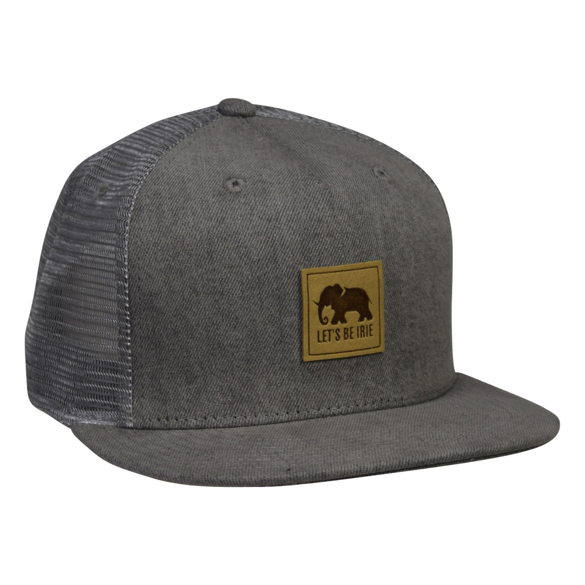 LET'S BE IRIE Elephant Logo Trucker Hat - Gray Denim Snapback Cap | eBay