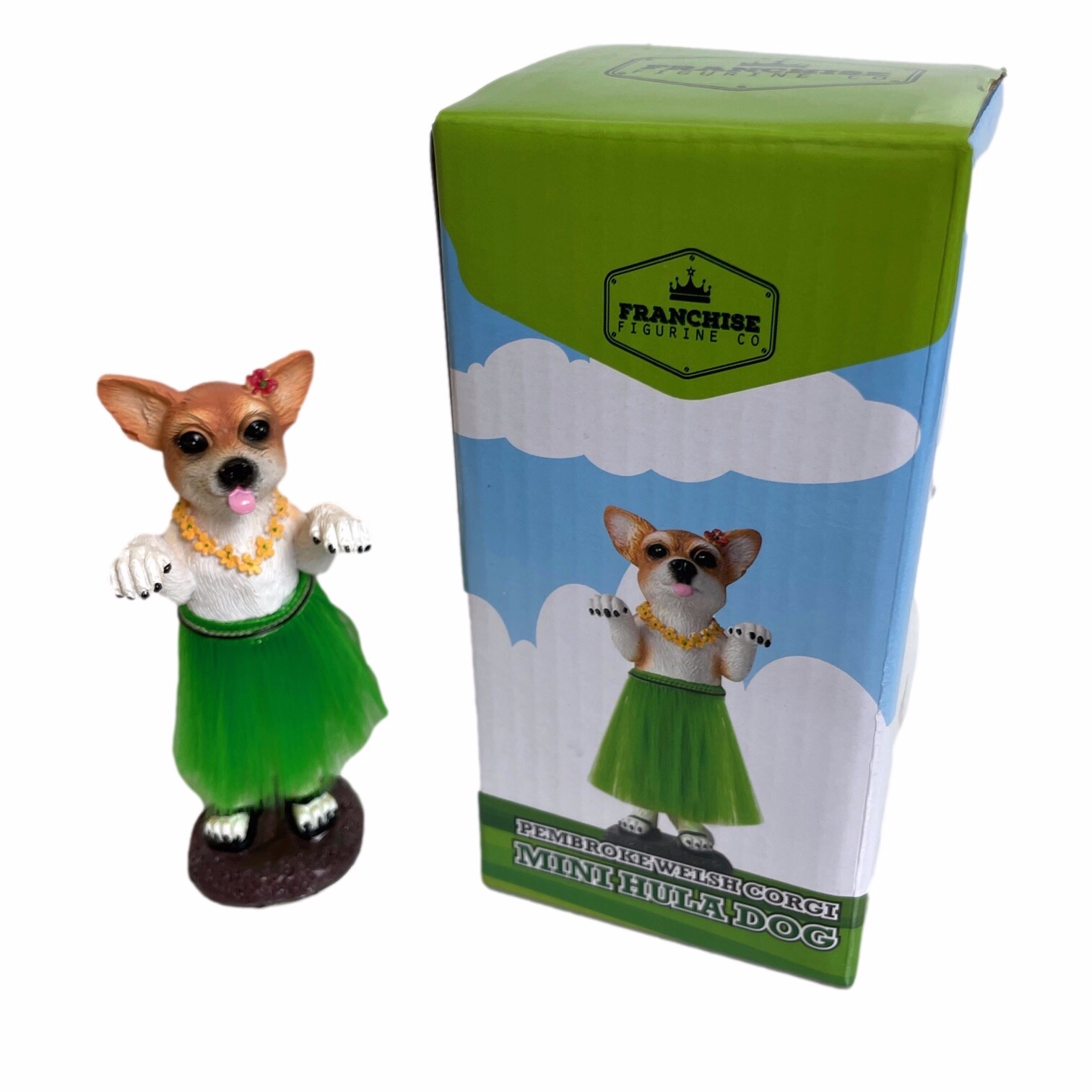 Dashboard Hula Dog Corgi Car Bobblehead Figurine 4.5 Inches Pembroke ...