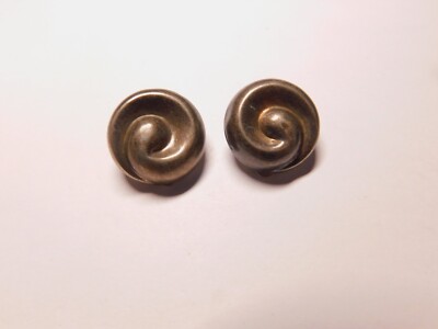 Sterling Silver .925 Curl Button Clip On Earrings Vintage | eBay