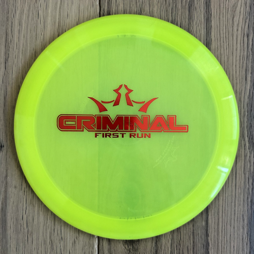 Dynamic Discs Lucid Criminal First Run Disc Golf 173g Yellow Driver Red Metallic | eBay