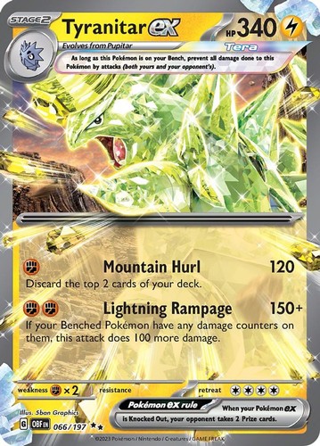 Tyranitar ex - 066/197 - Pokemon Obsidian Flames Ultra Rare Card NM | eBay