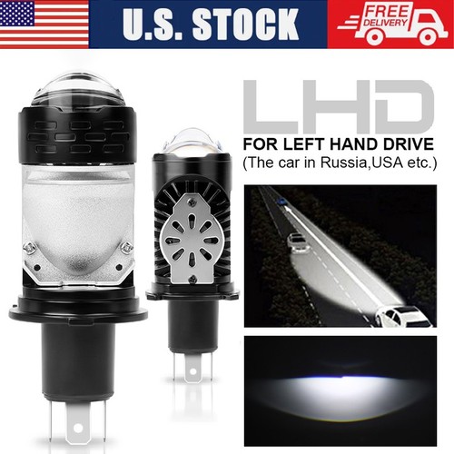 H4 Mini Bi-LED Projector Lens 100W LED Headlight Bulbs Kit Hi-Low ...