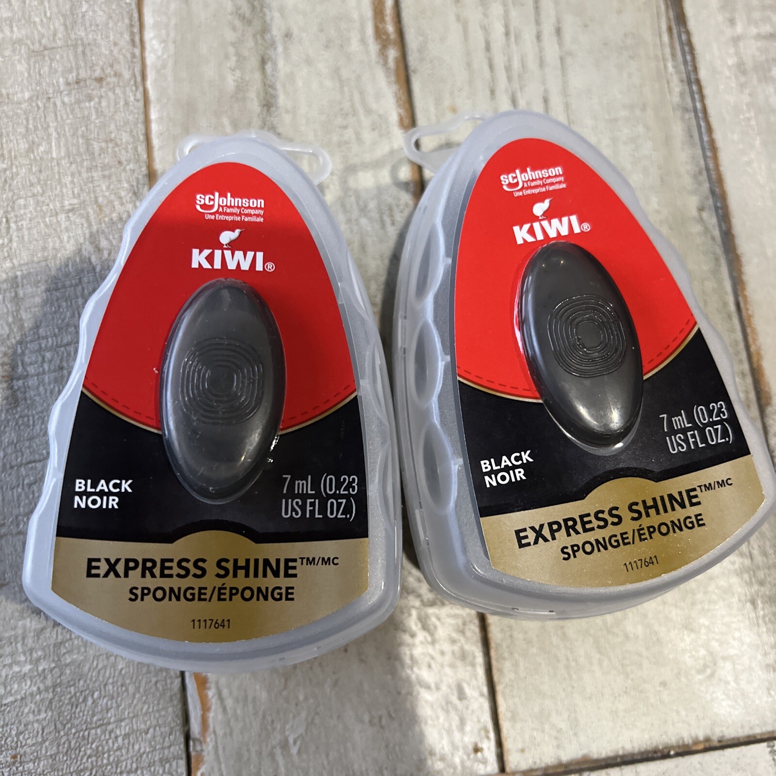 Pack of (2) New Kiwi Express Shine Sponge, Black Noir, 0.23 Fluid Ounce ...