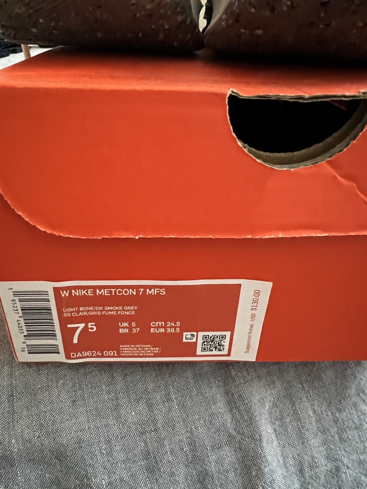 Nike Metcon 7 Light Bone/Smoke Grey Women Sz 7.5 - Gem