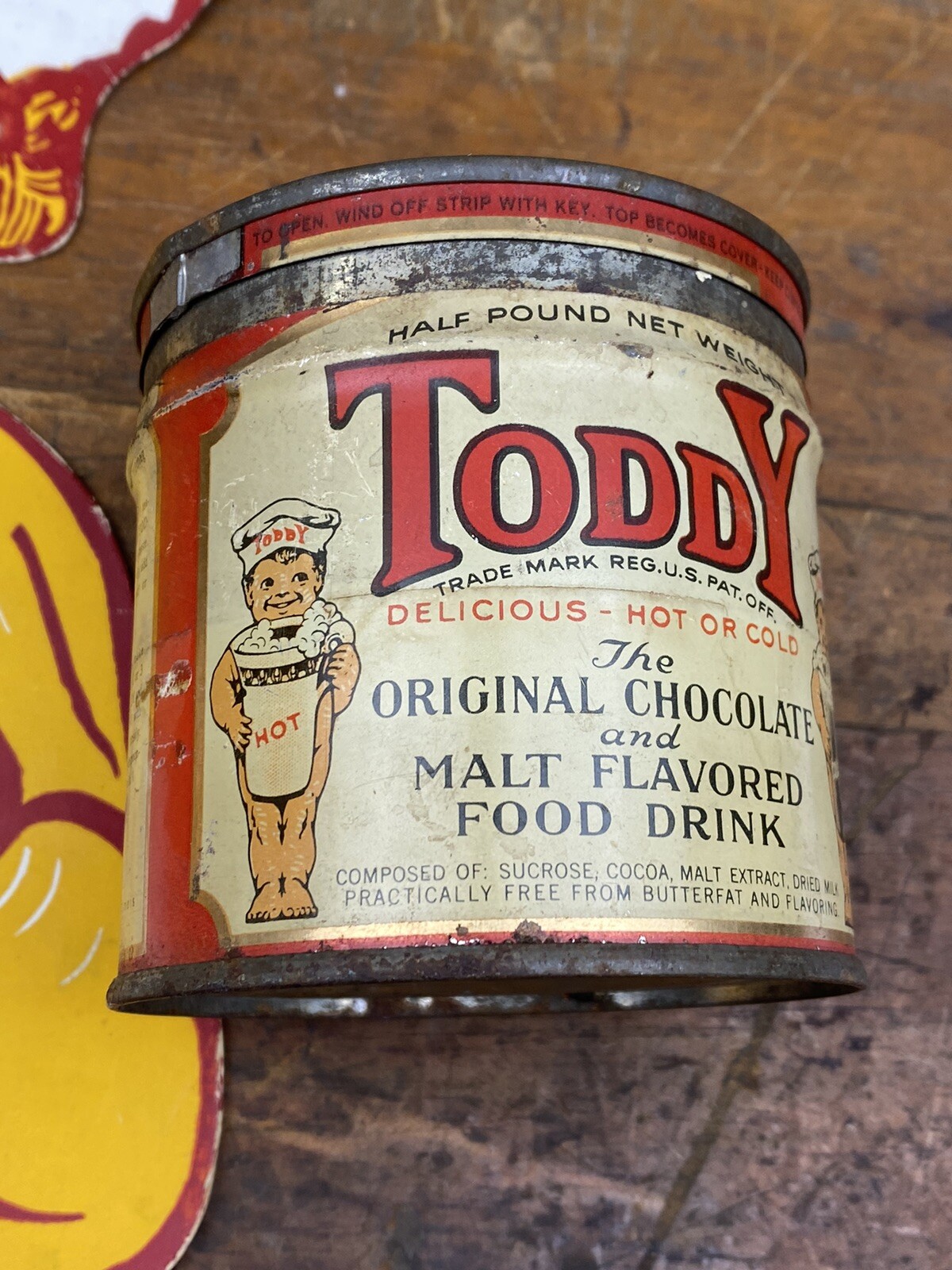 RARE C.1930 TODDY Display w/ 1/2 Lb Can Countertop Display, Chololate ...