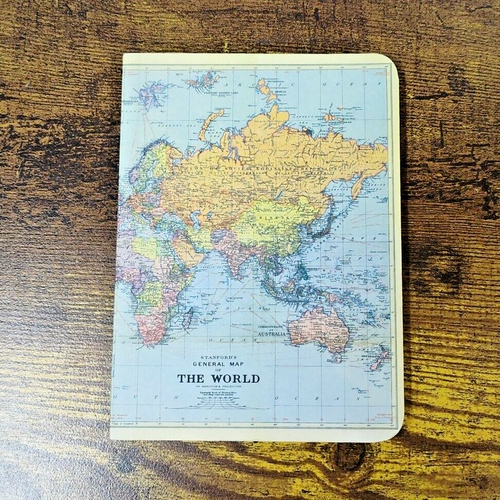 World Map Mini Notebook, Unlined Blank Pages, 4x5.5" | eBay