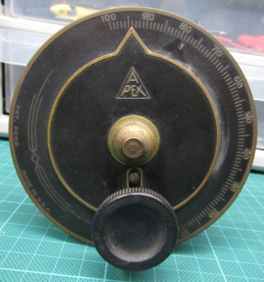 Vintage Apex Radio 4" Brass Radio Dial W/ Air Capacitor Neutrodyne READ ...