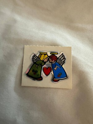 Vintage 1980s Guardian Angel Boy & Girls Hearts Scrapbooking Sticker ...