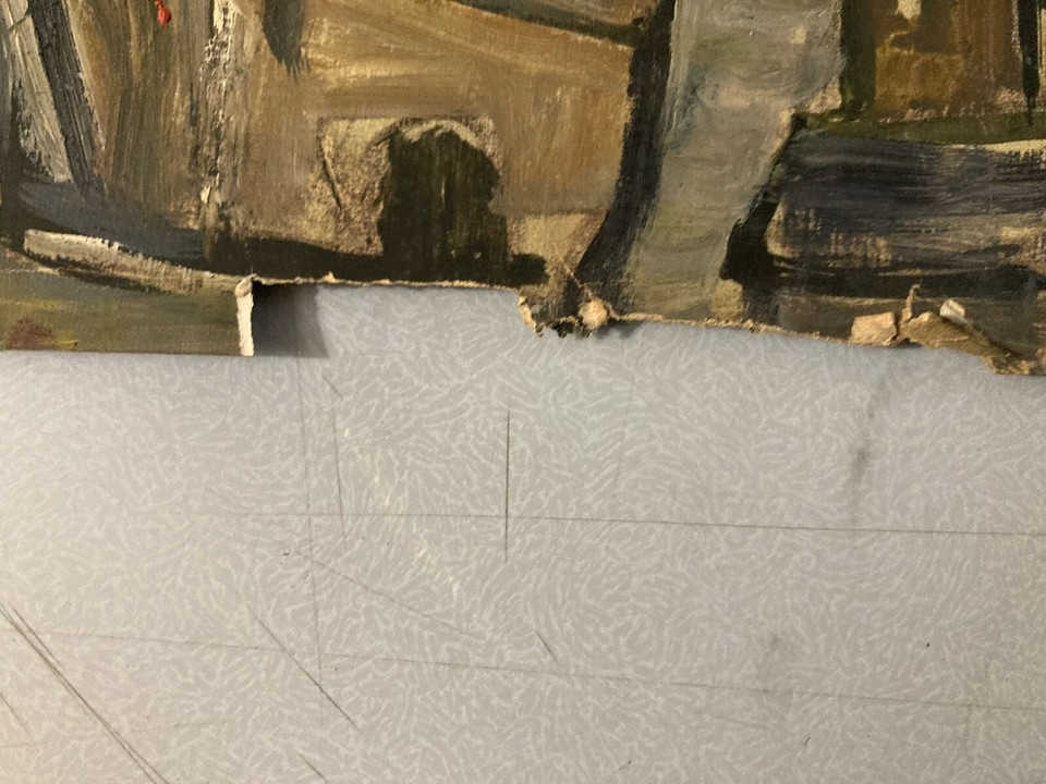 Beautiful Painting 1955 Gouache on Paper Landscape Cubism Cubist ...