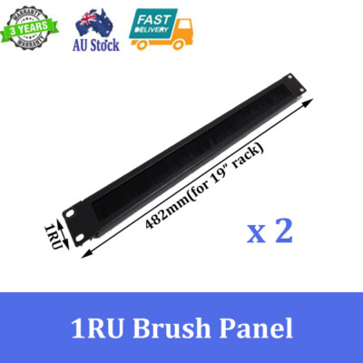 [2x] High Quality 1RU Brush Panel for 19" 19 inch Rack System Server ...