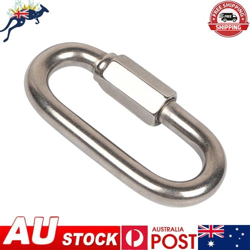 Stainless Steel Screw Lock Quick Links Chain Climbing Carabiner Hook ...