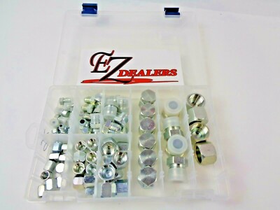 Hydraulic JIC Cap and Plug Adapter Kit Set 76-pcs steel JIC fittings AN ...