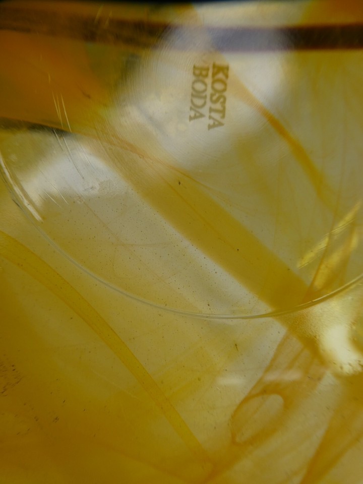 LARGE HEAVY KOSTA BODA ART GLASS FRUIT BOWL CENTRE PIECE | eBay