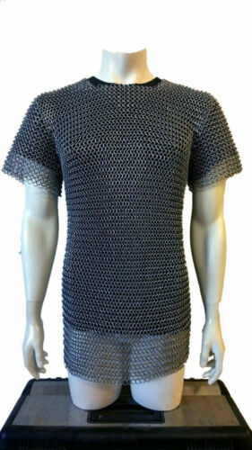 LARGE ALUMINIUM CHAINMAIL SHIRT BUTTED ALUMINUM CHAIN MAIL HAUBERGEON ...