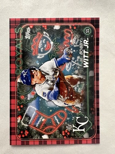 2024 Topps Holiday Bobby Witt Jr. exclusive red plaid parallel. H111 | eBay