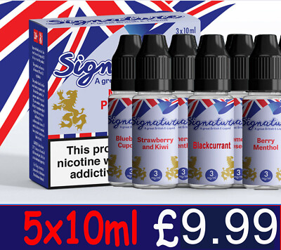 Signature E Liquid Vape Juice 50/50 VG/PG 5 X10ML | eBay