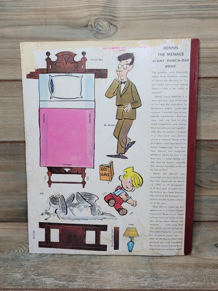 Original Dennis The Menace 1960 Punch Out Book Golden Press Inc | eBay