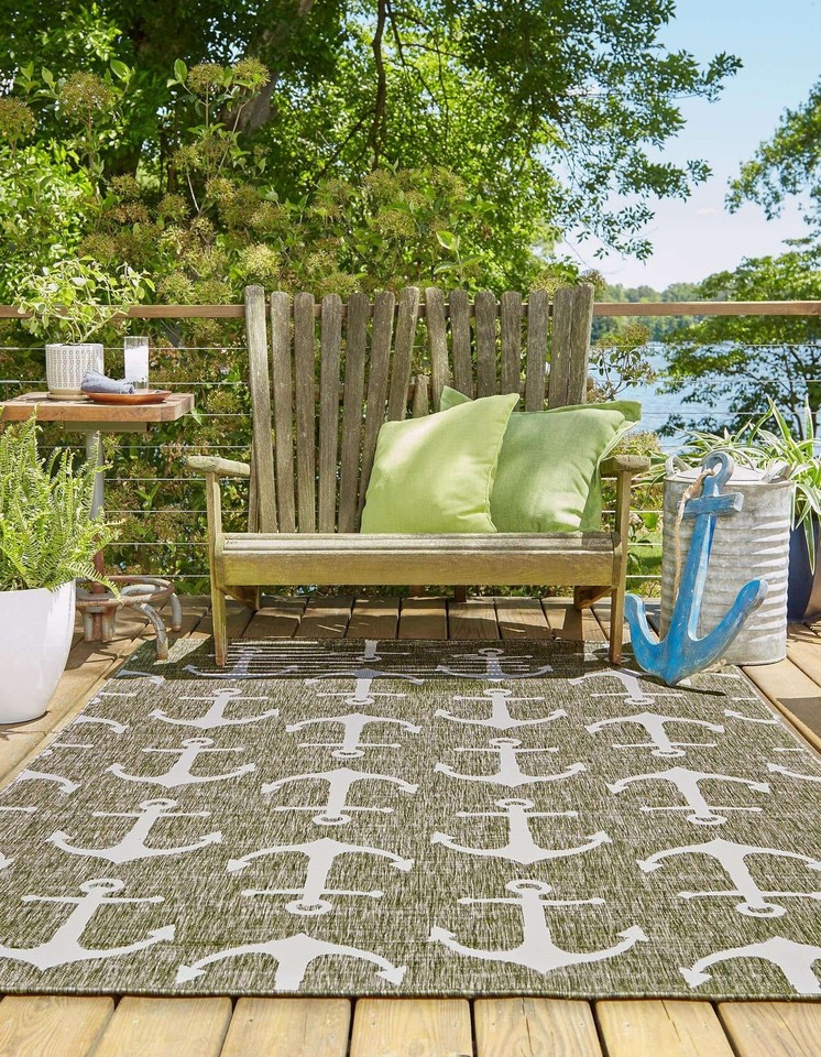 Unique Loom Outdoor Coastal Collection Area Rug - Ahoy 3 3 X 5 3 ...