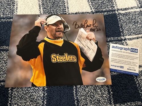Bill Cowher HOF Signed Pittsburgh Steelers 8x10 Photo AUTO ACOA CERT | eBay