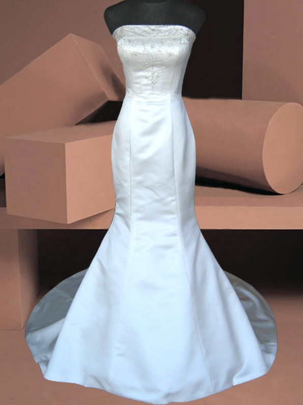 IVORY/WHITE MERMAID BRIDAL WEDDING DRESS FISHTAIL BALL GOWN 8/10/12/14 ...