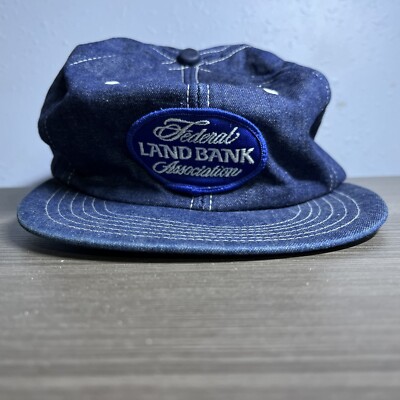Vintage Federal Land Bank Hat Snapback Denim Cap Adjustable Made in the ...