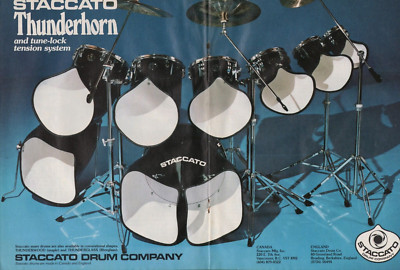 1981 2pg Print Ad of Staccato Thunderhorn Drum Kit | eBay