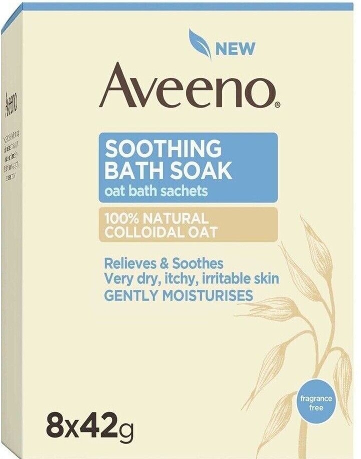 Aveeno Soothing Bath Soak Relieves Very Dry Itchy Irritable Skin 8x 42g ...