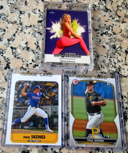 OLIVIA DUNNE Livvy Dunne Leaf RC PAUL SKENES Bowman 1st True Rookie ...