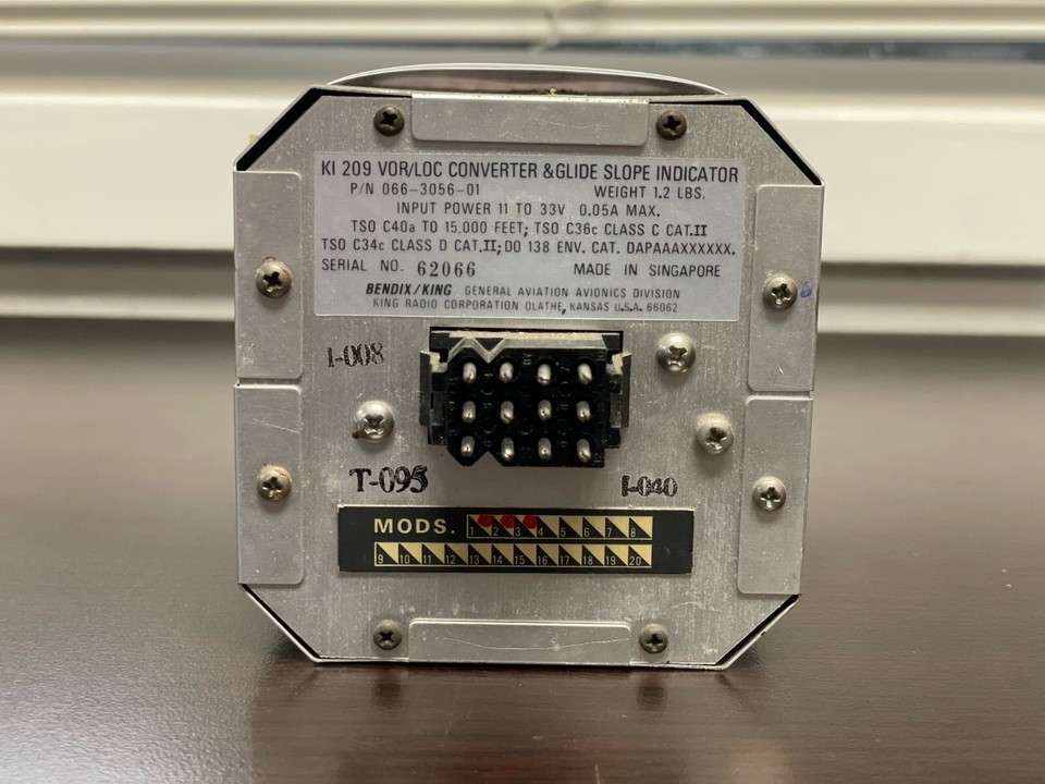 KI 209 VOR/LOC CONVERTER&GLIDESCOPE INDICATOR with 8130 PN:066-3056-01 ...