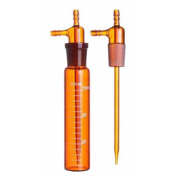 10ml-500ml Glass Gas Sampling Tube Absorption Glinsky Absorber Bottle ...