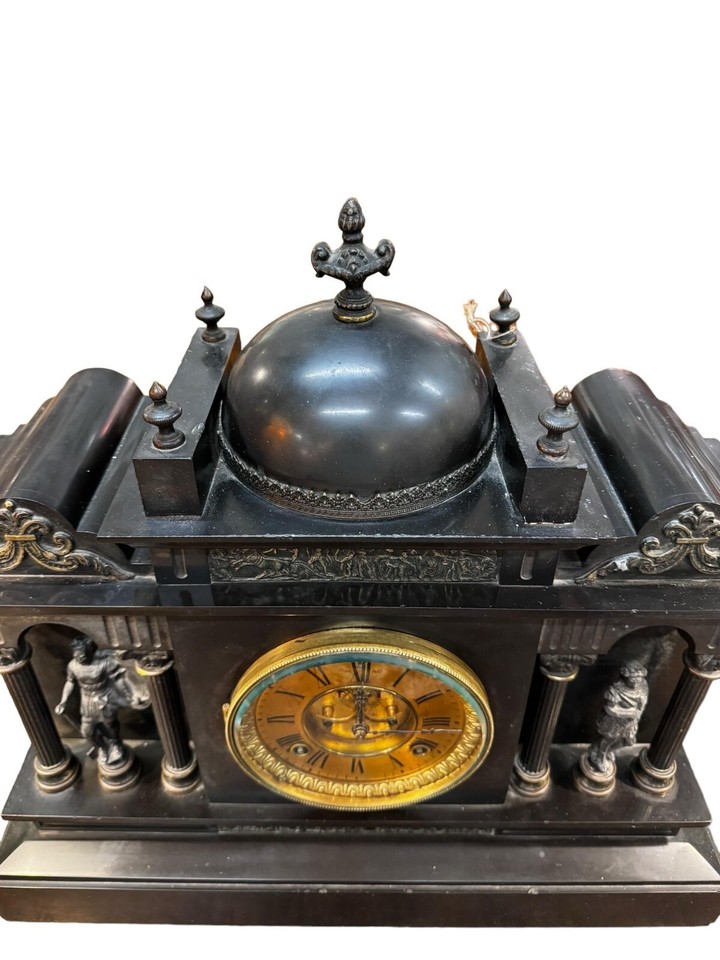 Antique 1880s Victorian Heavy Marble French Large Mantel Clock HUGE ...