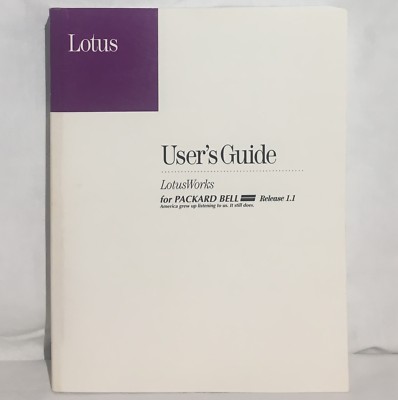 PACKARD BELL LotusWorks Release 1.1 User's Guide Manual Vintage Windows ...